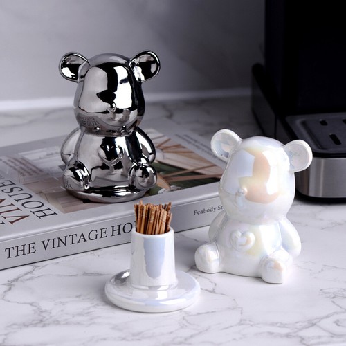 Luxury Bear Toothpick Box Household Supplies Lovely Ceramic Toothpick ...