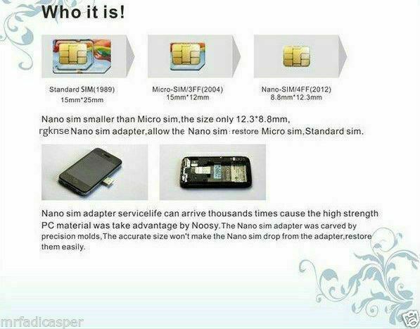 Nano SIM Card Adapter Converter to Micro Standard Set For any phone ...