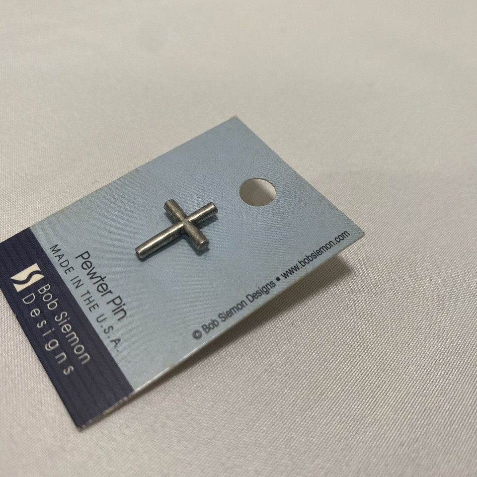 Bob Siemon Designs Pewter Rounded Cross Lapel Pin | eBay