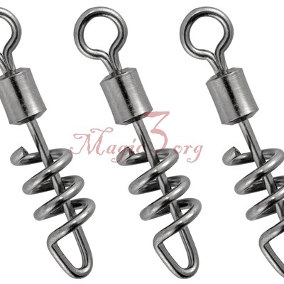 Fishing Rolling Corkscrew Swivel #6-#3/0 Snap Lure Connector Fastlock ...