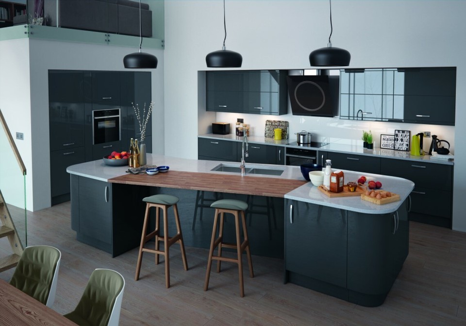 Vivo Gloss Matt Kitchen Cupboard Doors Drawers Painted Slab Replacement ...