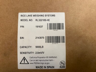 Rice Lake 191637, 5K lb Cap, Stainless Steel Hermetically Sealed Load ...