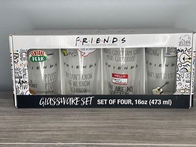 SET OF 4 NEW FRIENDS TV SERIES 16oz GLASSWARE DRINKING GLASSES | eBay
