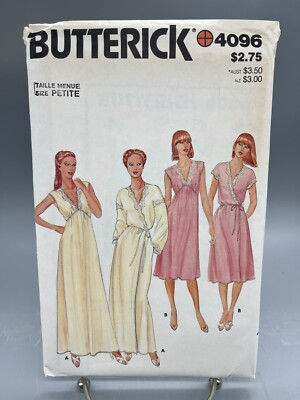 Butterick Sewing Pattern 4096 Womens Robe & Nightgown Size Petite | eBay