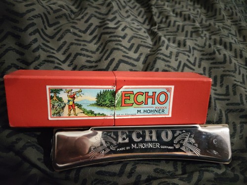 MAGNIFIQUE ancien vintage harmonica musique echo M HONNER GERMANY+ ...