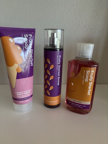 Bath & Body Works FRUITY SHERBET SCOOP Body Mist, Body Wash & Cream ...