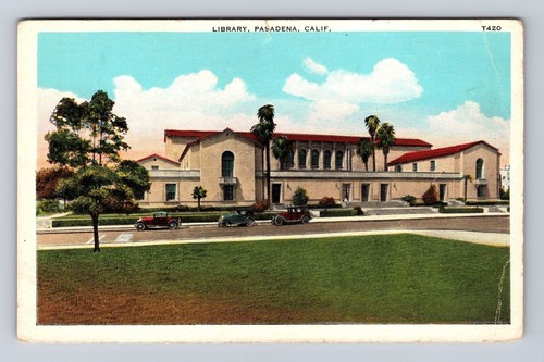 Pasadena CA- California, Library, Antique, Vintage Souvenir Postcard | eBay