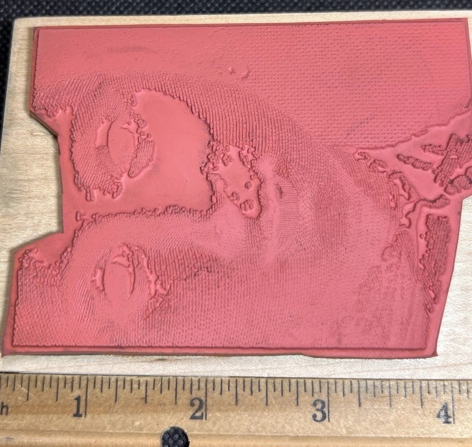 POSTMODERN Design MOLLY FACE Portrait OF WOMAN Vintage Rubber Stamp ...