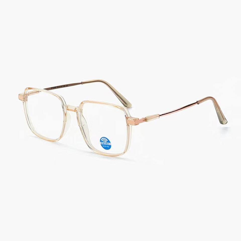 Brown Transparent Frame Glasses with Anti Fatigue Blue Light Protection ...