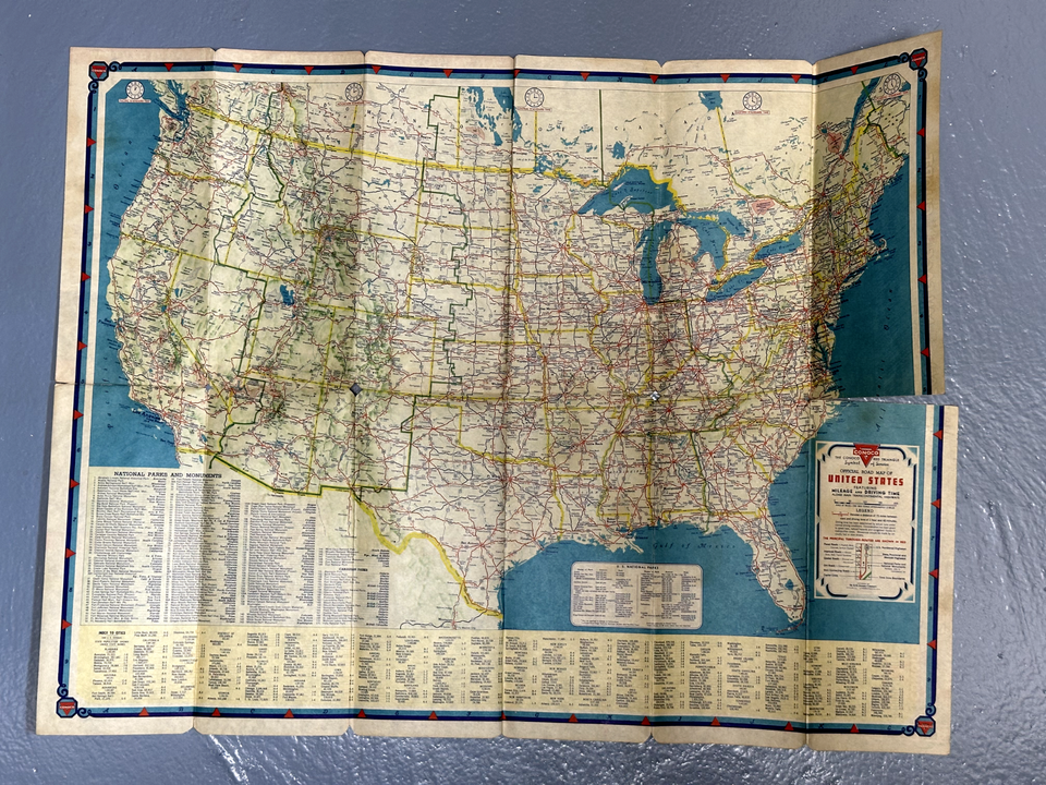1940s CONOCO Gas & Oil UNITED STATES Vintage ROAD MAP | eBay