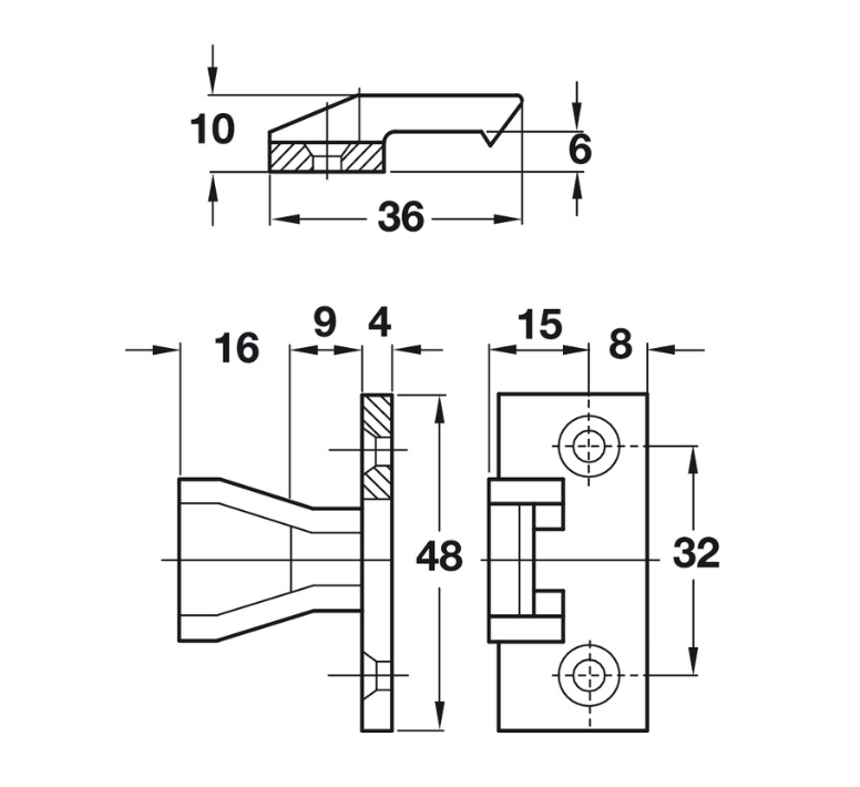 Keku Push In AS Fittings Press Fit Panel Clips Kitchen Plinth Fasteners ...