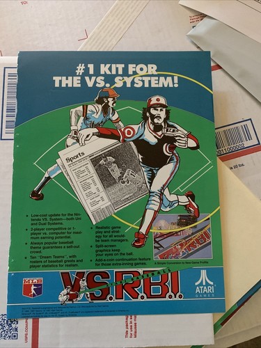 Original 1987 11- 8''. Vs RBI Baseball Atari #1 KIT arcade video game ...