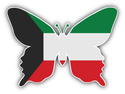 Kuwait Butterfly Flag Car Bumper Sticker Decal | eBay