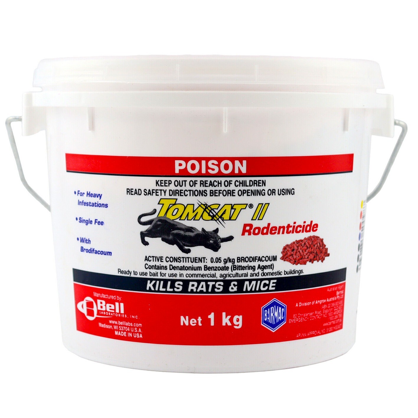 Tomcat II Ultra Fast Pellets 1kg Red Rat Bait Mouse Trap Poison Rodent ...