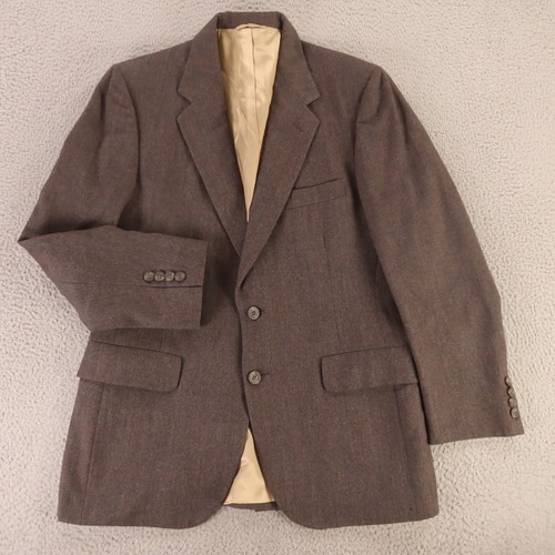Stafford Jacket M Brown Glen Plaid 100% Worsted Wool Blazer Sport Coat ...