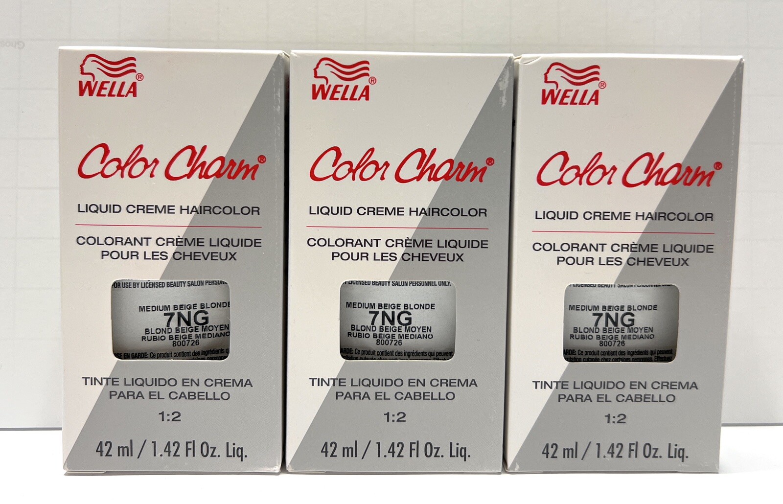 3 Pack, Wella Color Charm Permanent Hair Toner Dye 1.4 OZ 7NG Blonde ...