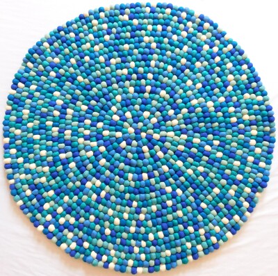 150 CM Multicolor Felt Rug Bowl Carpet 100% Natural Wool Pom Pom Felt ...