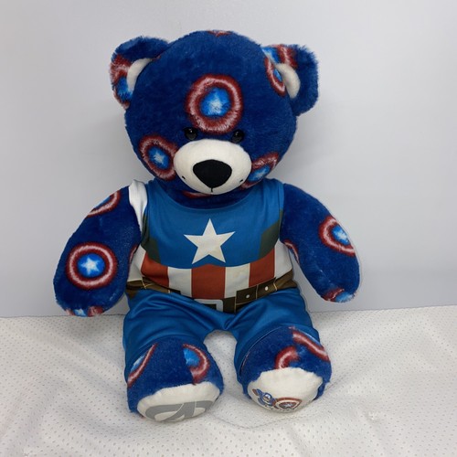 Build A Bear Talking Captain America Marvel Avengers Plush Stuffed ...