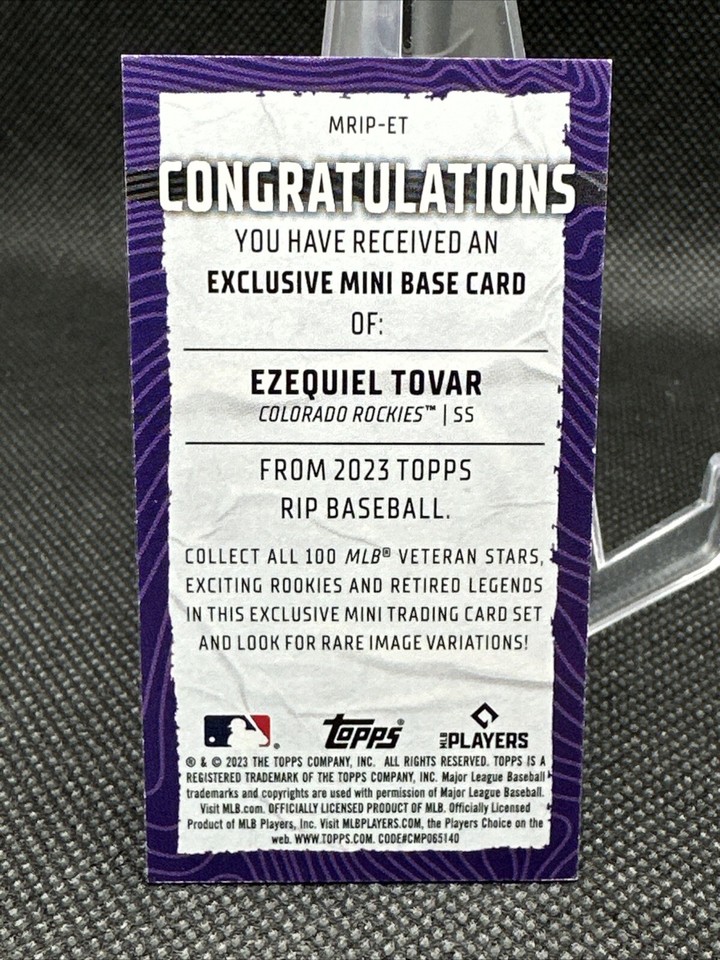 🔥RARE 2023 Topps Rip MINI ORANGE PARALLEL EZEQUIEL TOVAR RC 21/60 ...