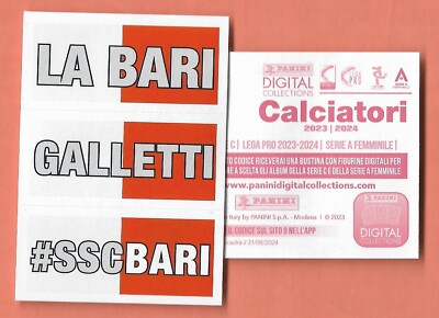 PANINI CALCIATORI 2023 2024 SLOGAN CODICI VELINA ROSSA BARI | eBay