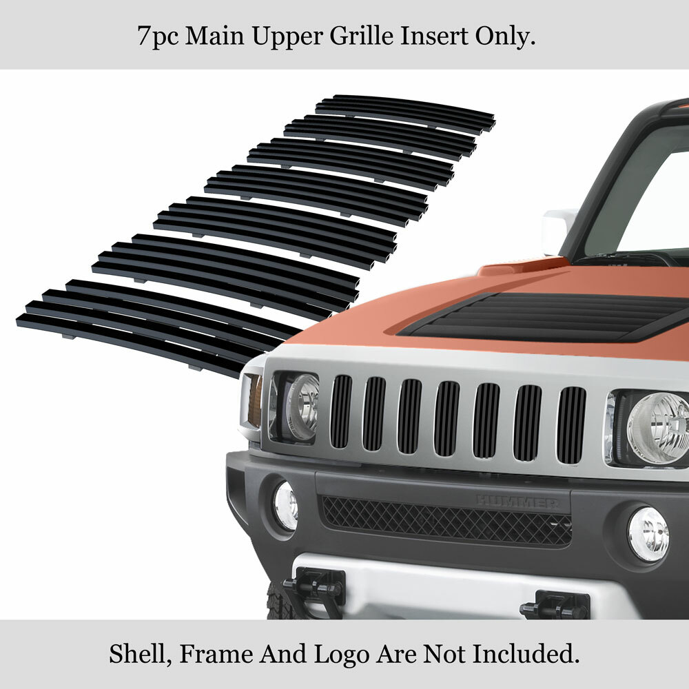 Fits 2006-2010 Hummer H3/09-10 H3T Upper Stainless Black Billet Grille ...