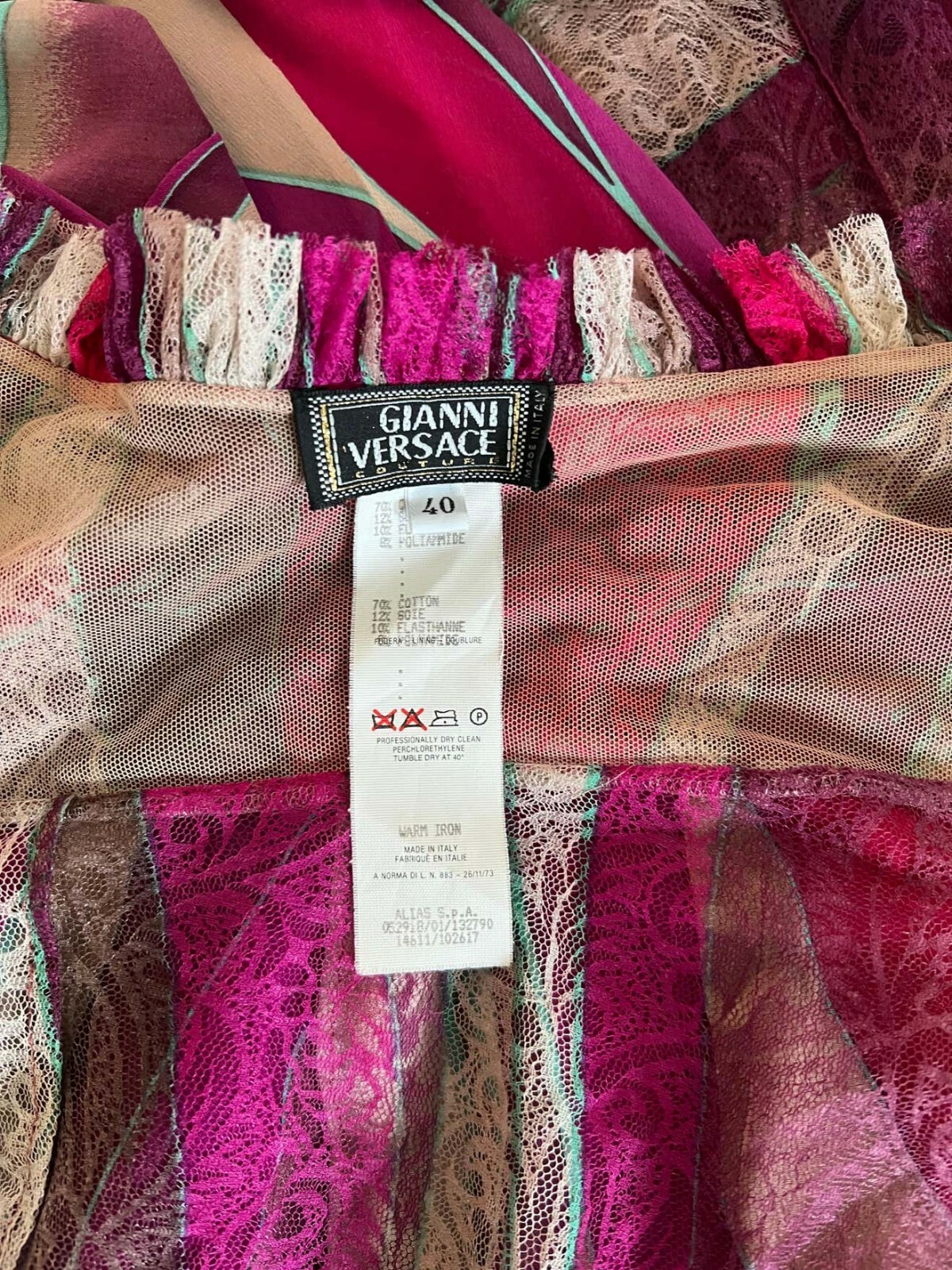 Gianni Versace F/W 2000 Runway Plunging Lace Silk Backless Evening ...