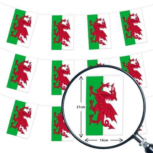 WALES BUNTING 33,100,200,400FT LARGE DECORATION NATIONAL COUNTRY FLAG ...