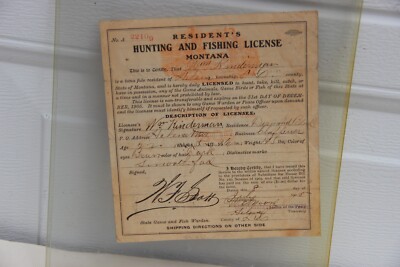Licenses - Vintage Hunting License