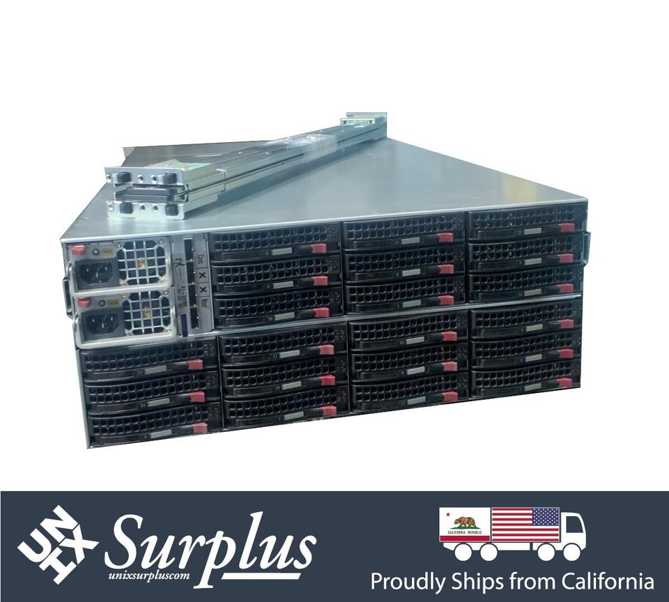 Supermicro 45 Bay JBOD Expansion Server Shelf 847E16-RJBOD1 ALL Caddies ...