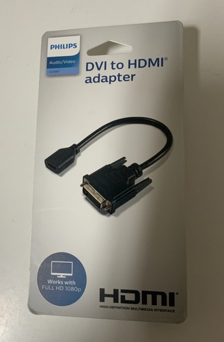 🧷 Philips DVI to HDMI Pigtail Adapter Black - 🆕 | eBay