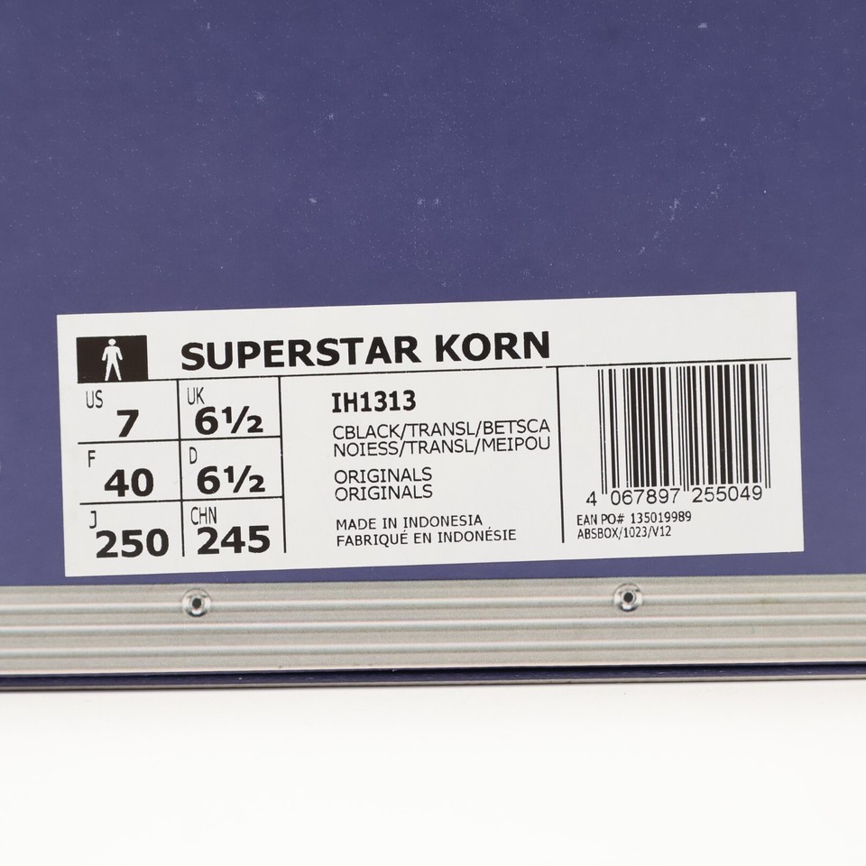 IH1313 Korn adidas Originals Superstar Core Black White Better Scarlet ...