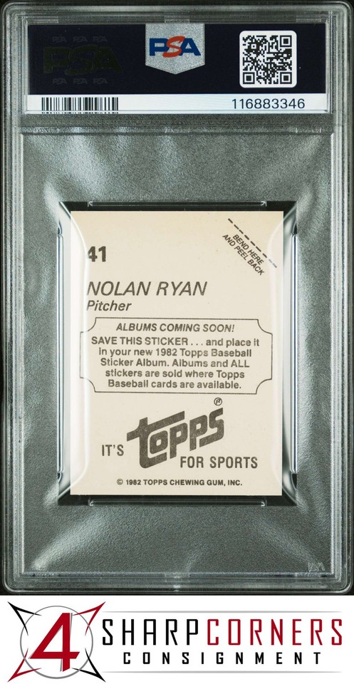 1982 TOPPS STICKERS #41 NOLAN RYAN HOF COMING SOON PSA 10 | eBay