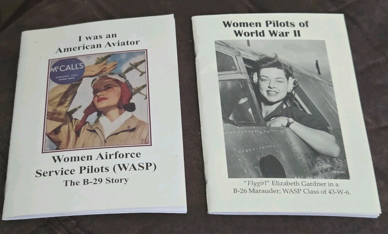 LOT OF 2 SMALL BOOKLETS WOMEN PILOTS IN WW2 / AMERICAN AVIATOR WASP ...