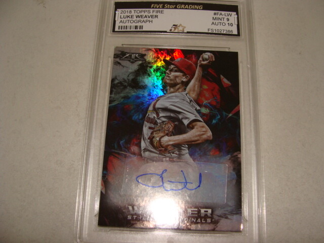 Luke Weaver 2018 Topps Fire Autograph Mint 9 Auto 10 | eBay