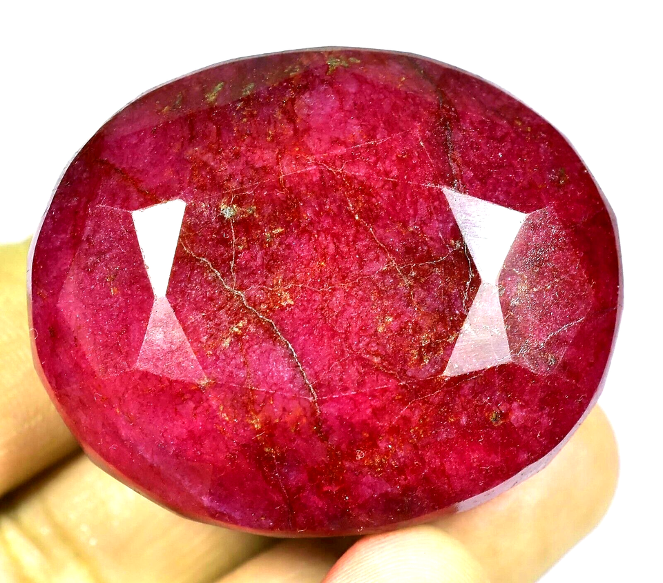 RARE 293.40 Ct Natural HUGE Red Ruby CERTIFIED* Museum Grade Oval Loose ...