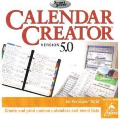 Calendar Creator 5 PC CD create & print custom personalize schedules ...