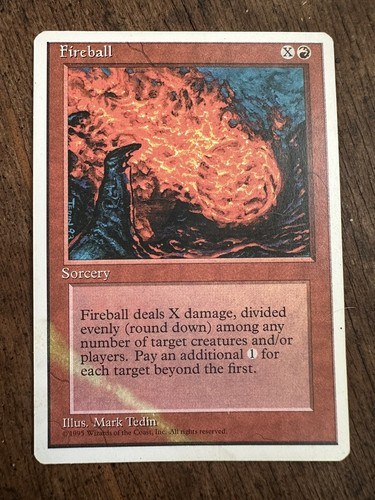 MTG Fireball INK ERROR 4th Edition 1995 Regular Common Magic The ...