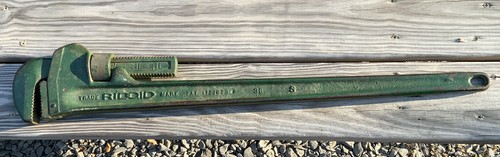 Vintage RIDGID 36 Steel Pipe Wrench, 1930's Pat #1727623, Ridge Tool Co ...