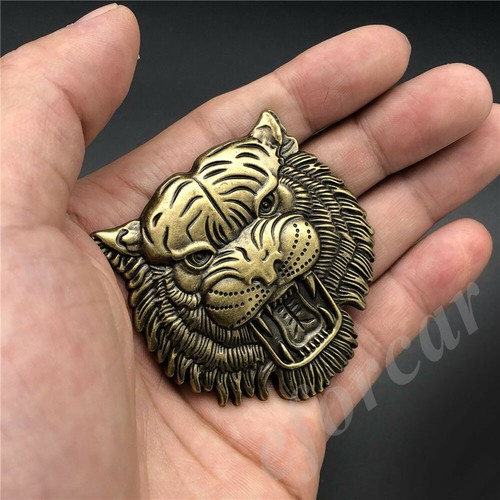 2pcs 3D Small Bronze Metal Tiger Head Car Trunk Rear Emblem Badge Decal ...