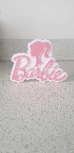 3D printed BARBIE sign logo white/pink | eBay