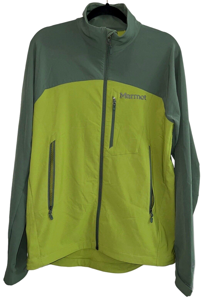 Marmot Mens Medium Soft Shell Jacket M3 Green Full Zip Hiking Active ...