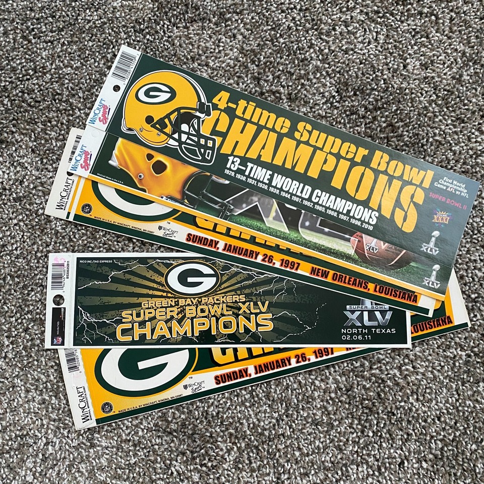 Lot of 54 Green Bay Packers NFL Bumper Stickers Vintage and New | eBay