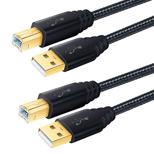 USB Printer Cable USB 2.0 Type A-Male to B-Male Printer Cable 10FT ...