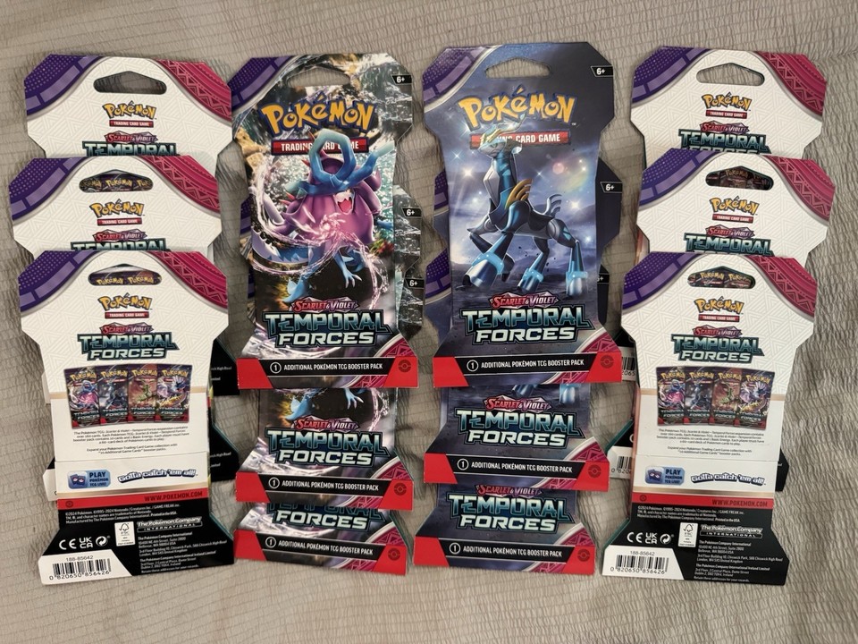 Pokemon TCG TEMPORAL FORCES Sleeved Booster Packs 3 Art Sets 12 Total ...