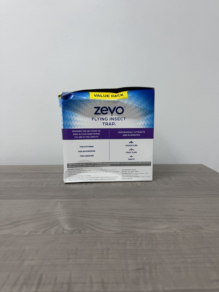 Zevo Flying Insect Trap, Indoor Fly Trap - 2 Devices + 2 Refills (Value ...