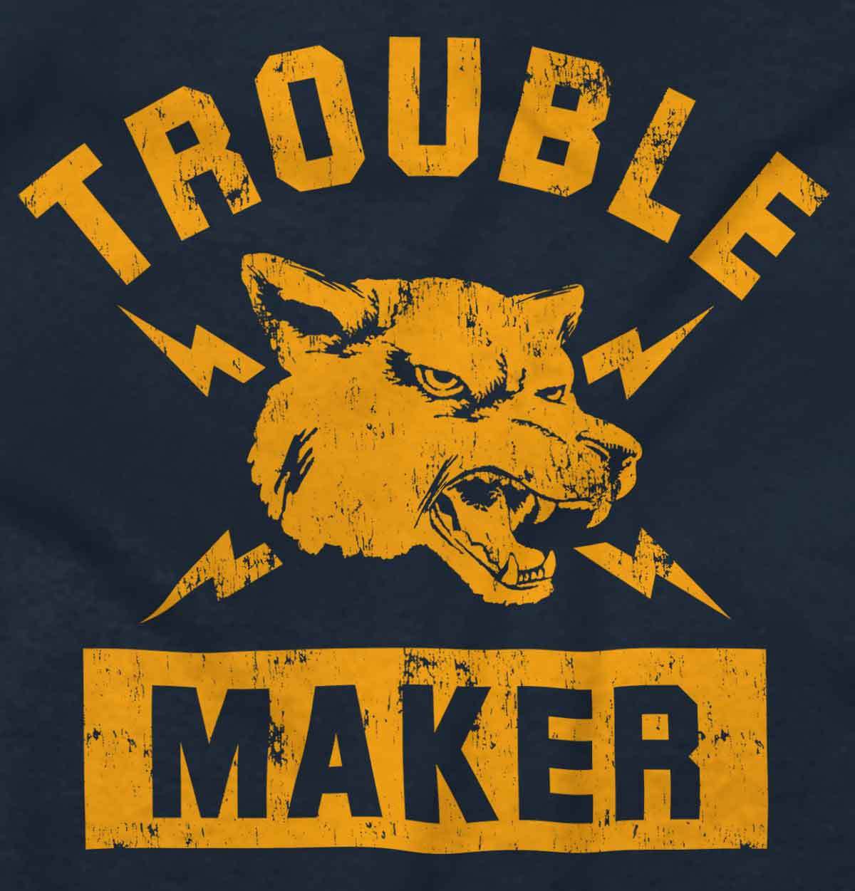 Funny Troublemaker Attitude Rebel Wolf Pack Womens or Mens Crewneck T ...