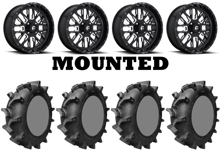 Kit 4 Interco Interforce 628 Tires 35x9.5-18 on Fuel Stroke Gloss Black ...