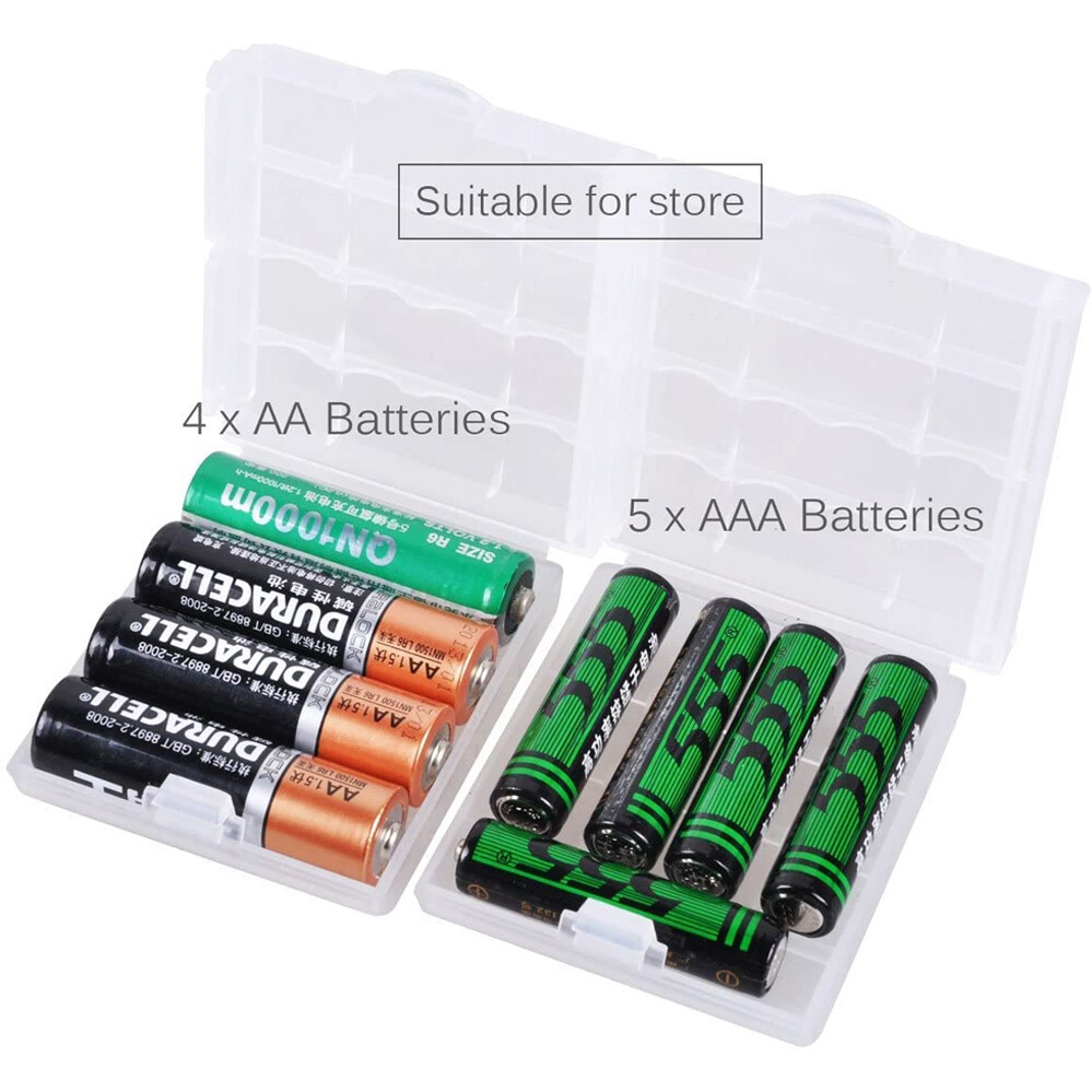 4/8Pcs Plastic Storage AA AAA Battery Box Batteries Holder Case Cover ...