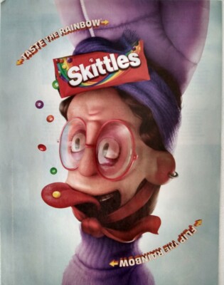 2019 Skittles Print Ad/Poster Candy Food Pop Art "Taste The Rainbow ...