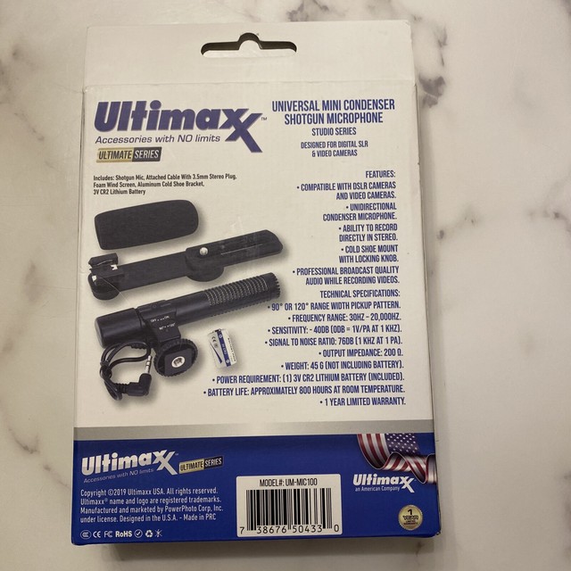 Ultimaxx Universal Mini Condenser Shotgun Microphone Digital Cameras Um ...